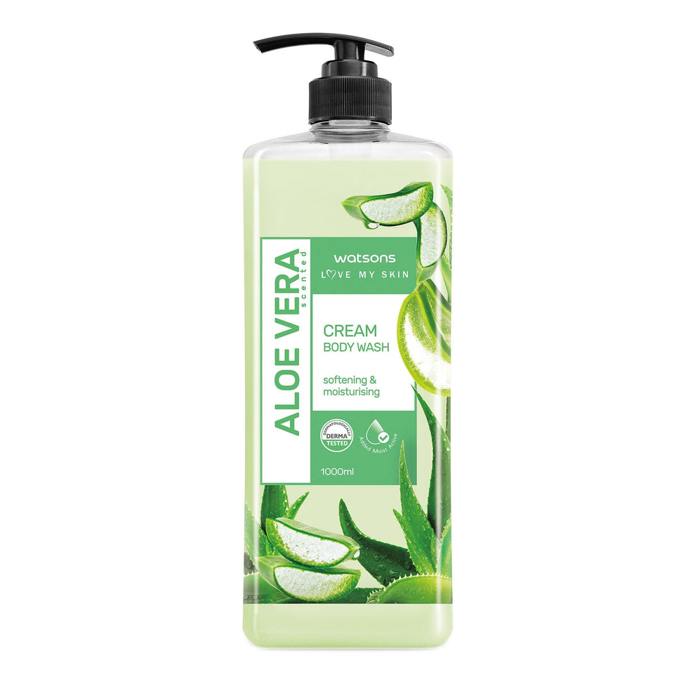 Watsons Love My Skin Softening & Moisturising Cream Body Wash Aloe Ver